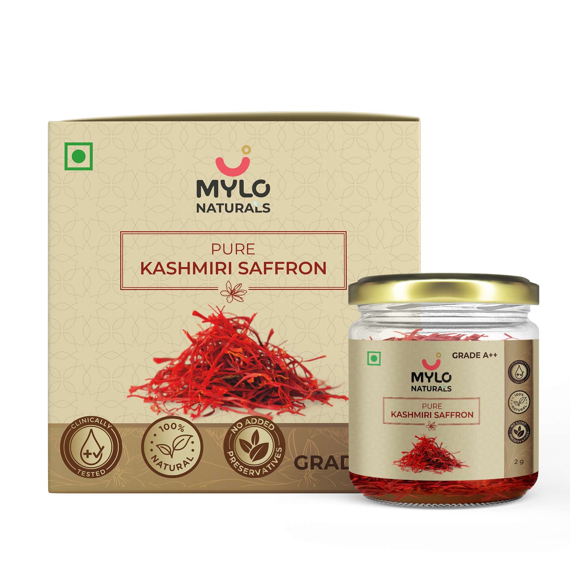 Pregnancy-Safe Pure Kashmiri Saffron (Kesar) - 2g